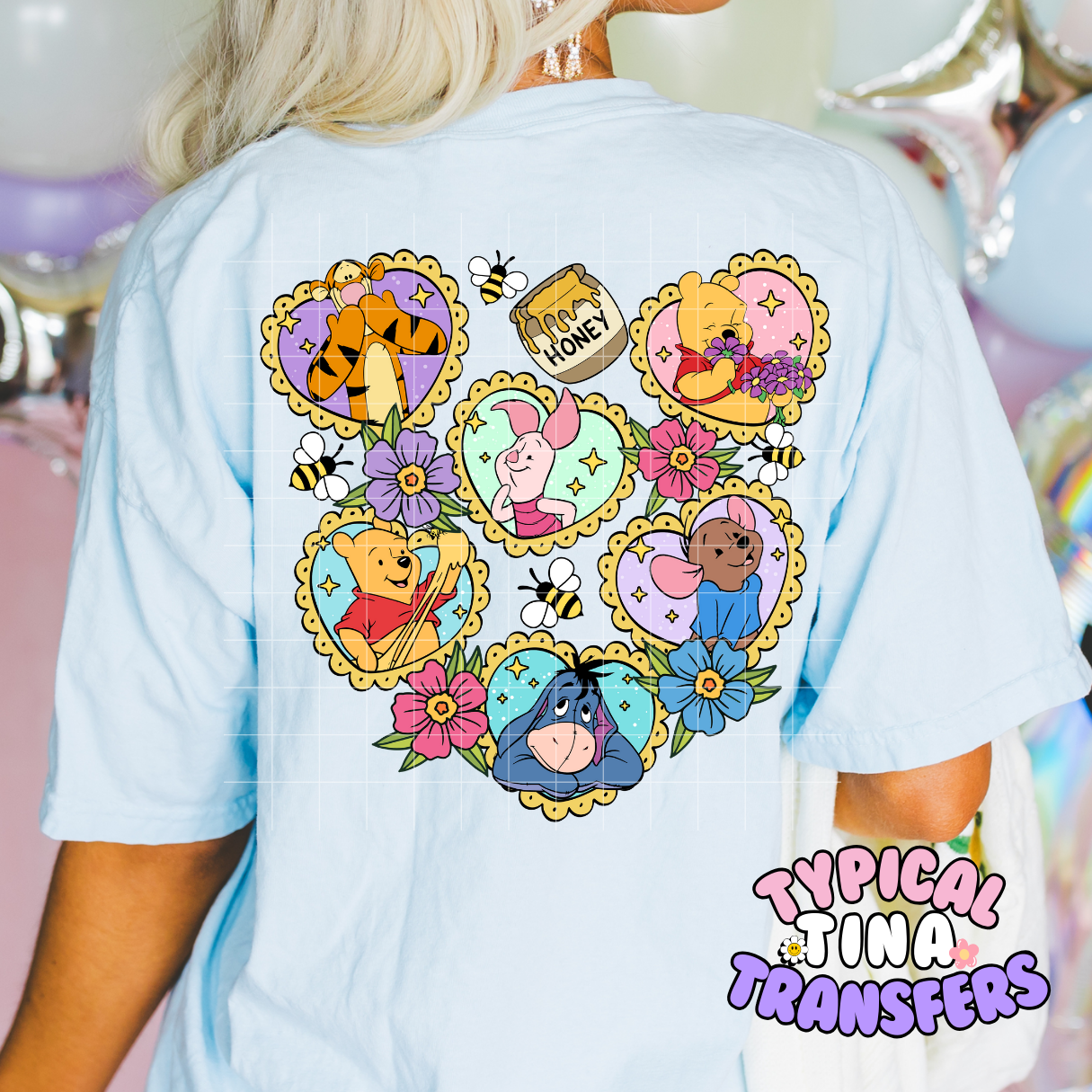 Gold frame hearts Cute Bear | DTF Screen Print | POD – Typical Tina ...