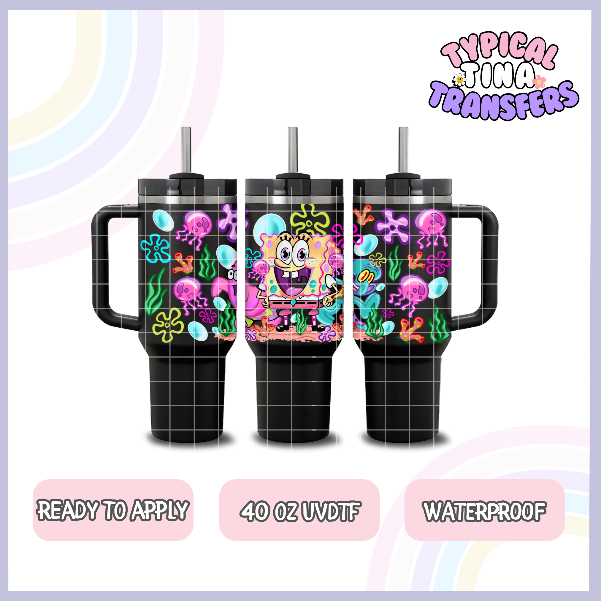 Neon Bob | 40oz UVDTF Wrap | POD – Typical Tina Transfers