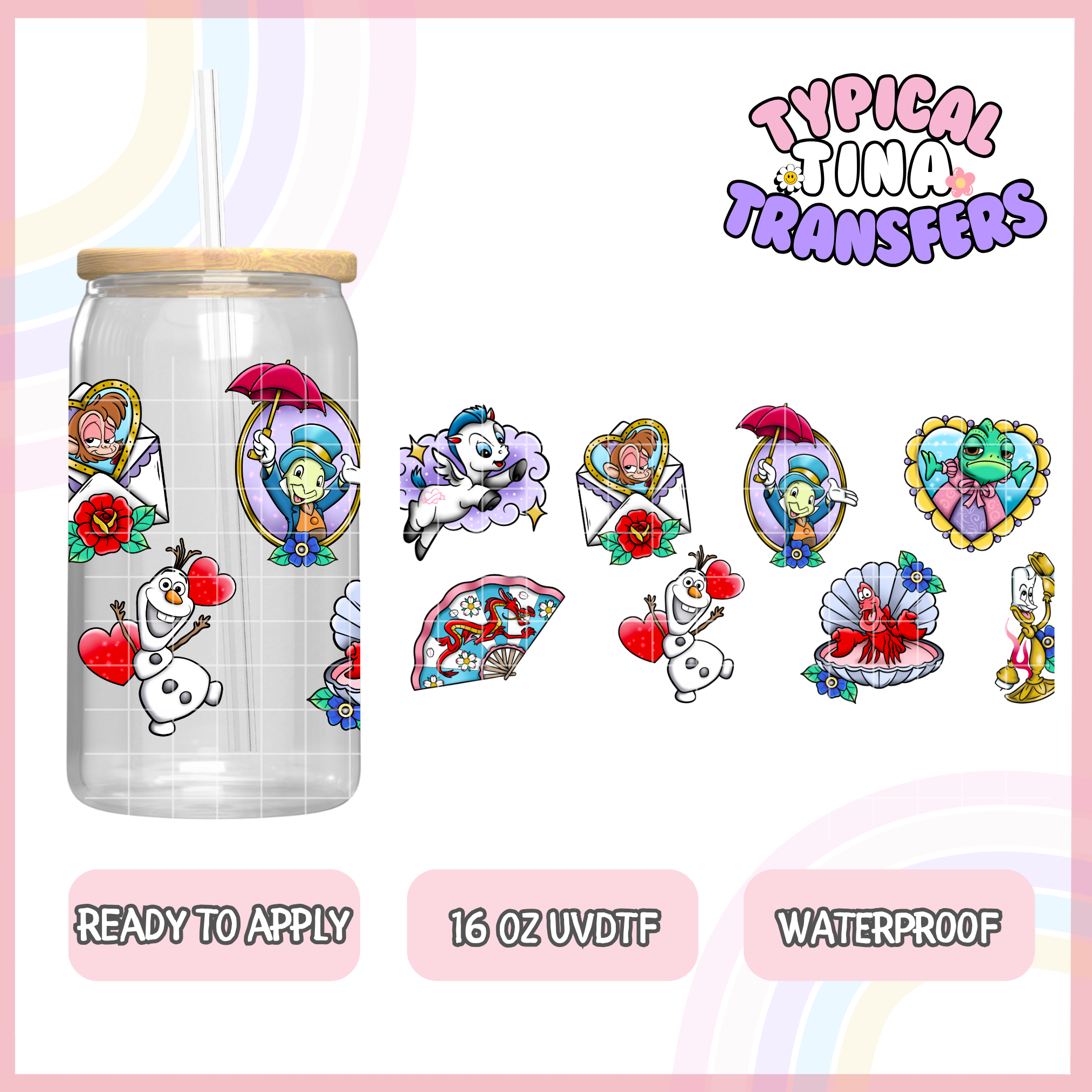 UVDTF #7946 | 16oz UVDTF Wrap | POD – Typical Tina Transfers