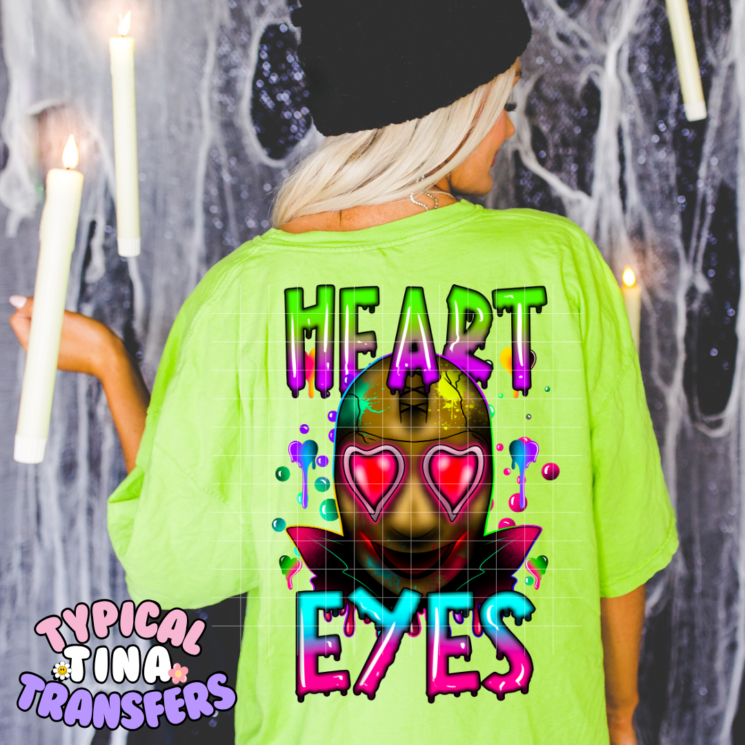 Heart Eyes neon | DTF Transfer | POD – Typical Tina Transfers