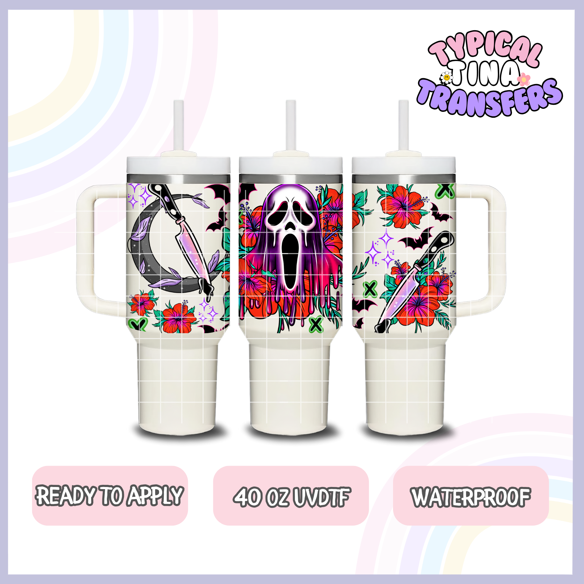 Floral Scream | 40oz UVDTF Wrap | POD – Typical Tina Transfers