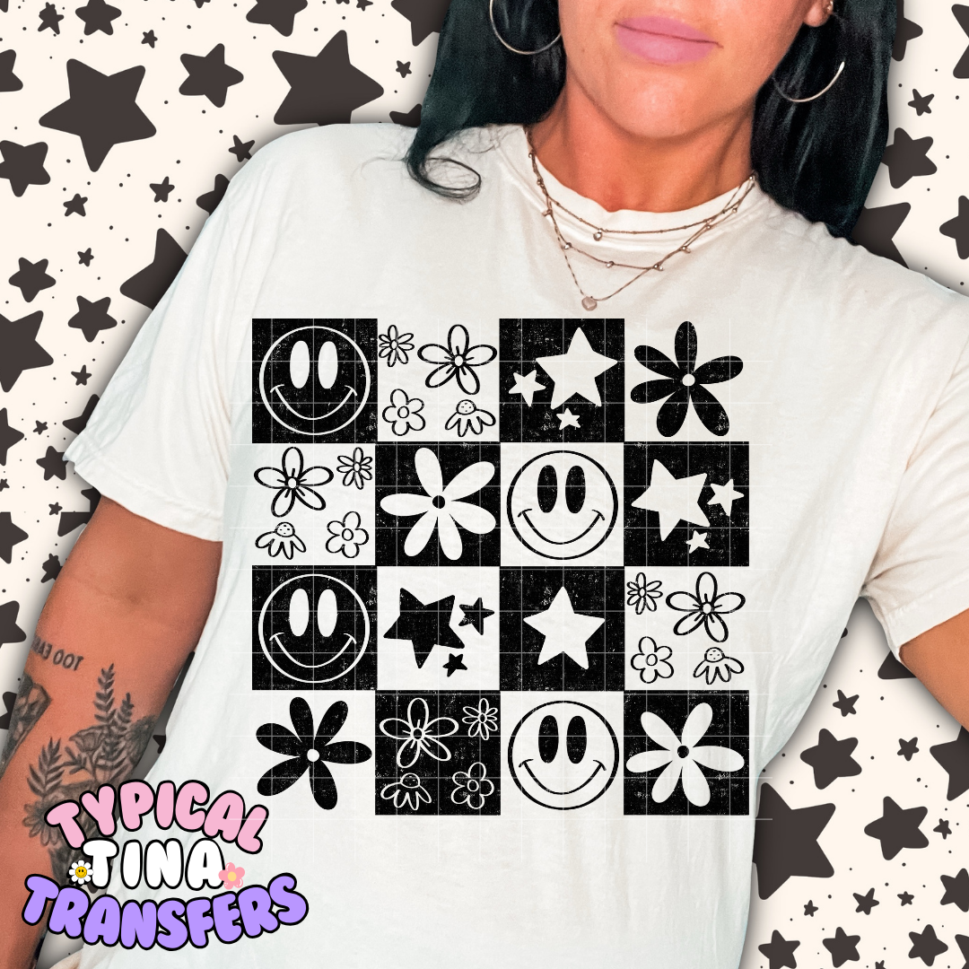 Checkered retro | DTF Transfer | POD – Typical Tina Transfers