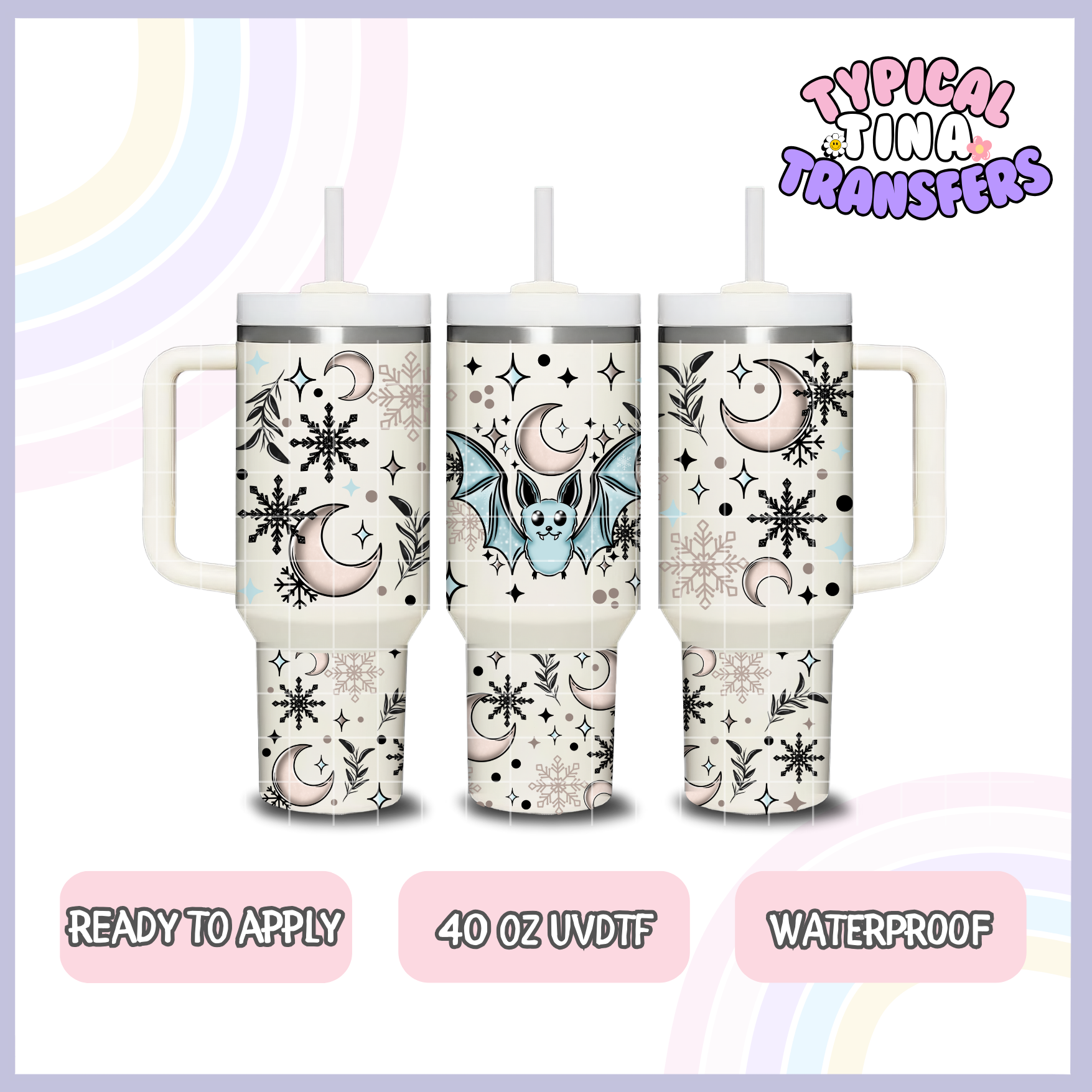 Frozen Bat | 40oz UVDTF Wrap | POD – Typical Tina Transfers